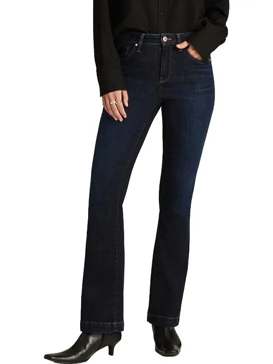 MAVI Sydney Mid-rise Flare Jeans - Dark Brushed Feather
