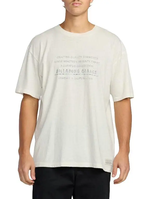 BILLABONG The Label Garage Cotton & Hemp Graphic T-shirt - Off White