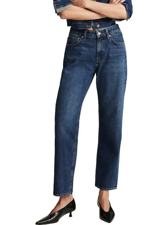 MAVI Savannah High-waist Wide-leg Jeans - Deep Brushed Classic Denim