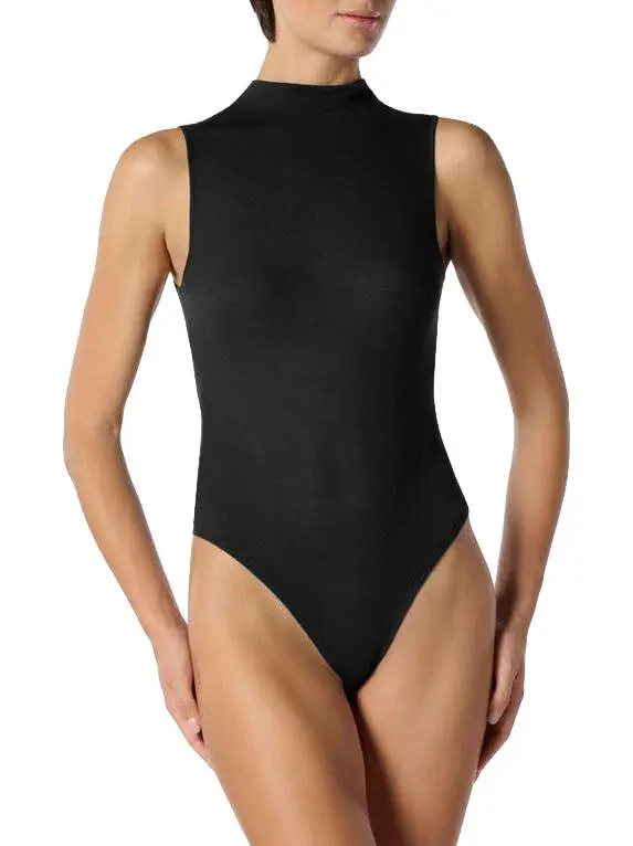 Oroblu Perfect Line Funnel Neck Sleeveless Bodysuit - Black