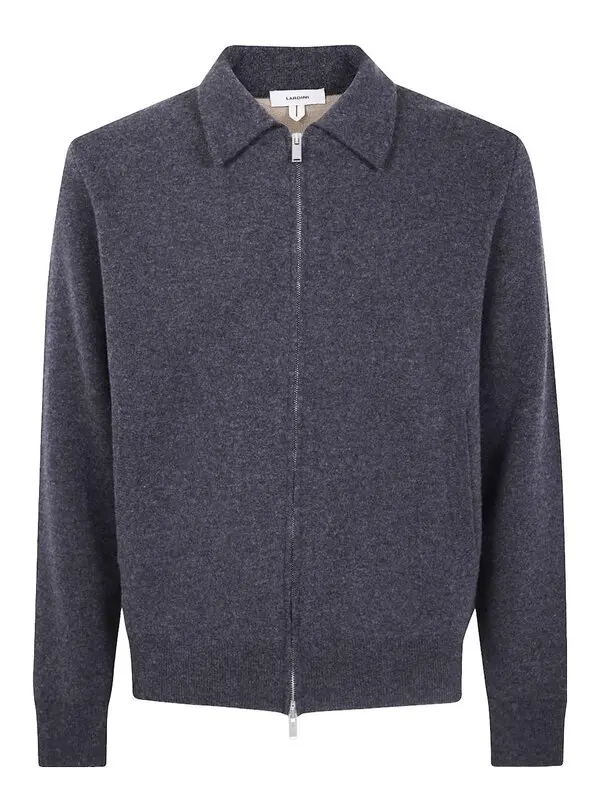 LARDINI Double Knit Bomber Jacket - Grey
