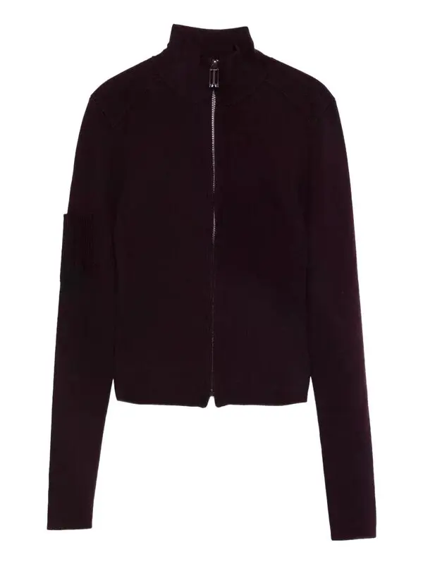 Victoria Beckham High-neck Zip-front Cardigan - Red