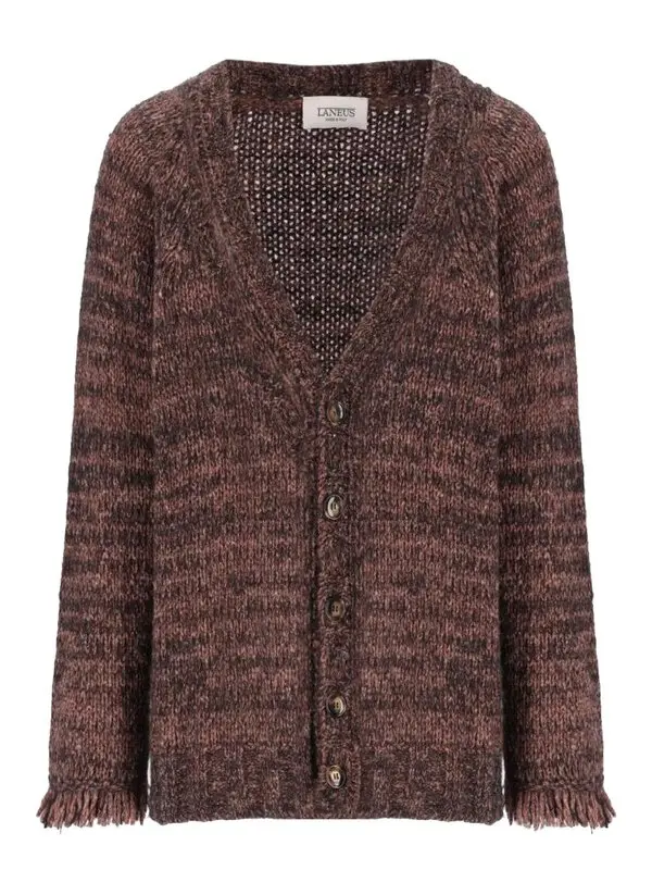 LANEUS Knitted Cardigan - Brown