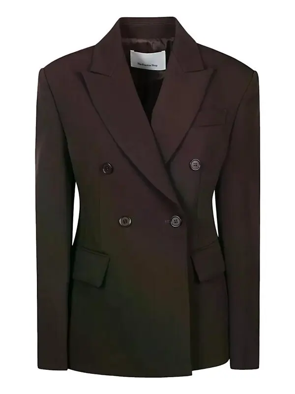 THE FRANKIE SHOP Double-breasted Blazer - Brown