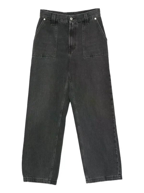 6397 Patch-pocket Straight Leg Jeans - Black