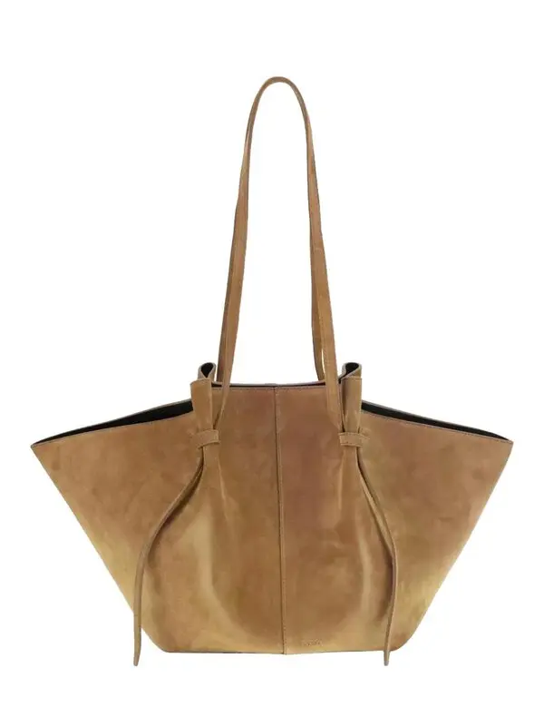 Yuzefi Pleated Suede Shoulder Bag - Brown