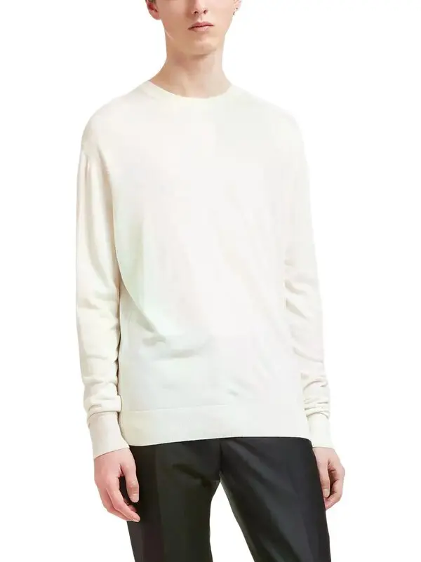 AIEZEN Crew-neck Knitted Sweater - White