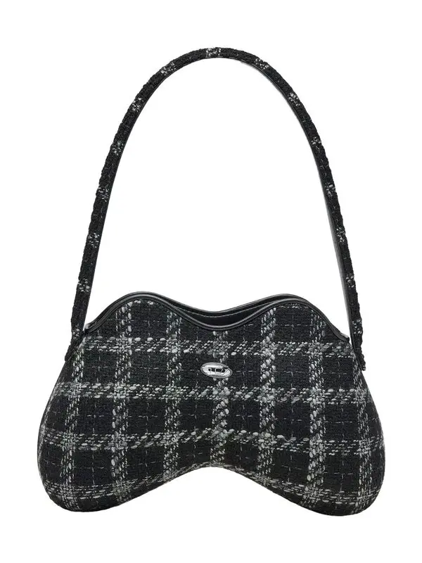 DIESEL® Houndstooth Shoulder Bag - Black