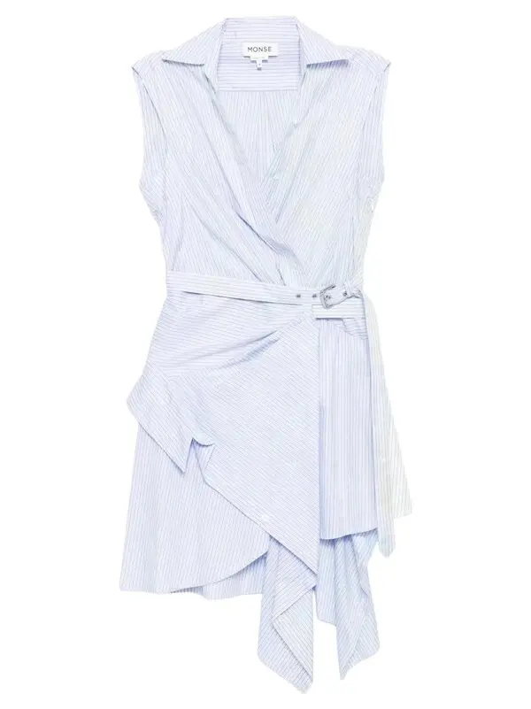 Monse Tie Wrap Shirt Dress - Blue
