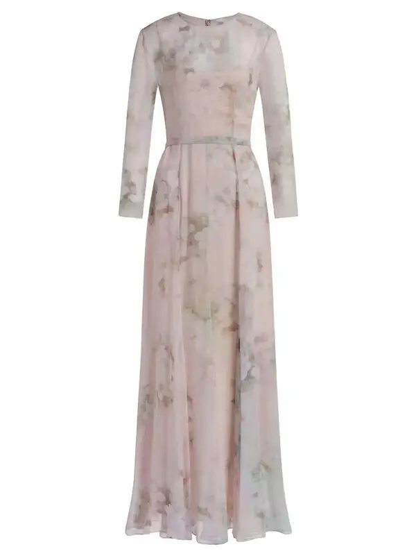 Alberta Ferretti Floral-print Belted Maxi Dress - Pink