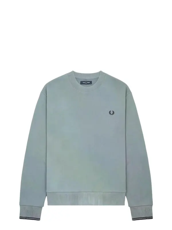 Fred Perry Embroidered-logo Crew Neck Sweatshirt - Blue