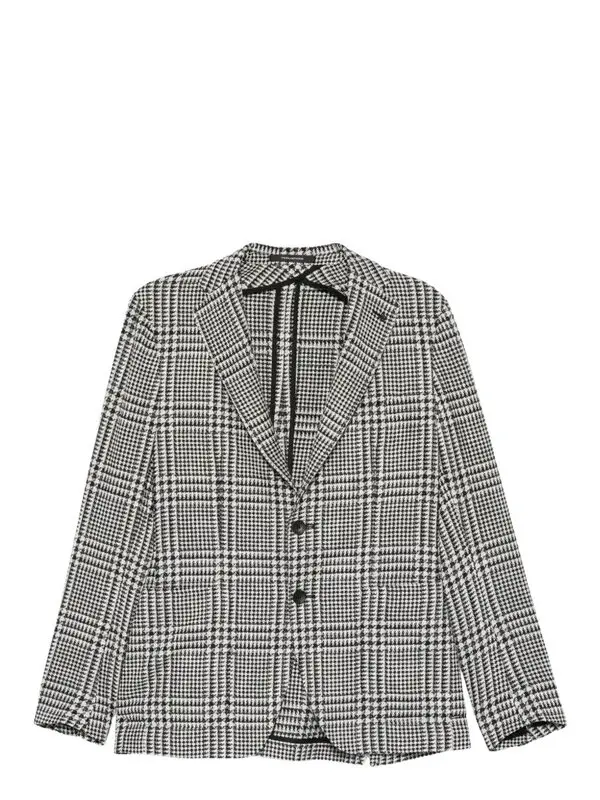 Tagliatore Houndstooth Check Blazer - Black