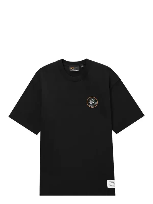 Alpha Industries Skull-patch Cotton T-shirt - Black