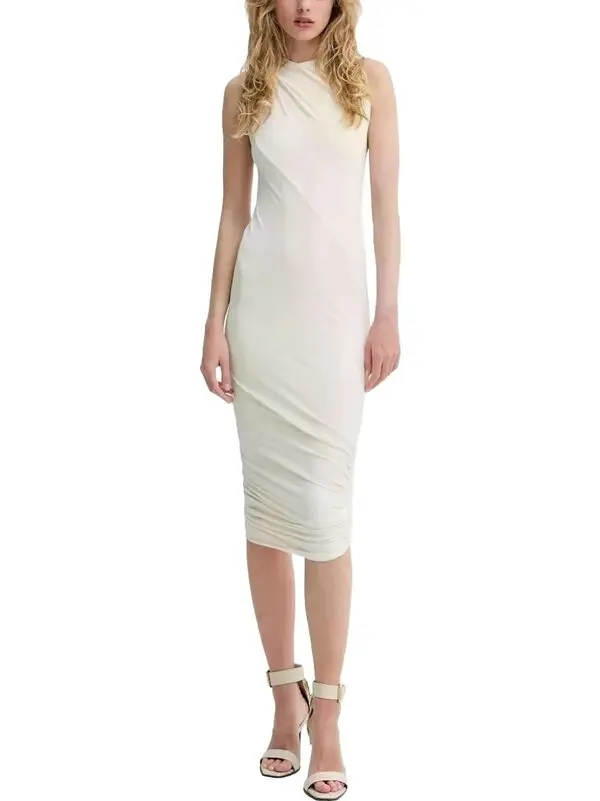Rick Owens Draped Cowl-neck Midi Dress - White