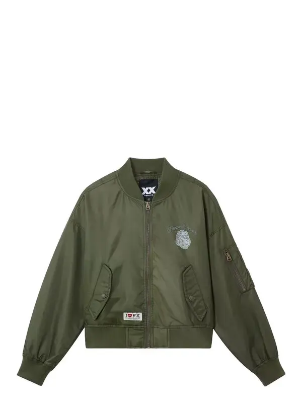 FINGERCROXX Embroidered-patch Bomber Jacket - Green
