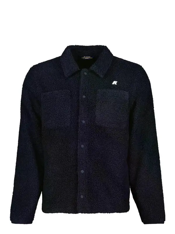 K-WAY Sherpa Button-fastening Shirt Jacket - Blue