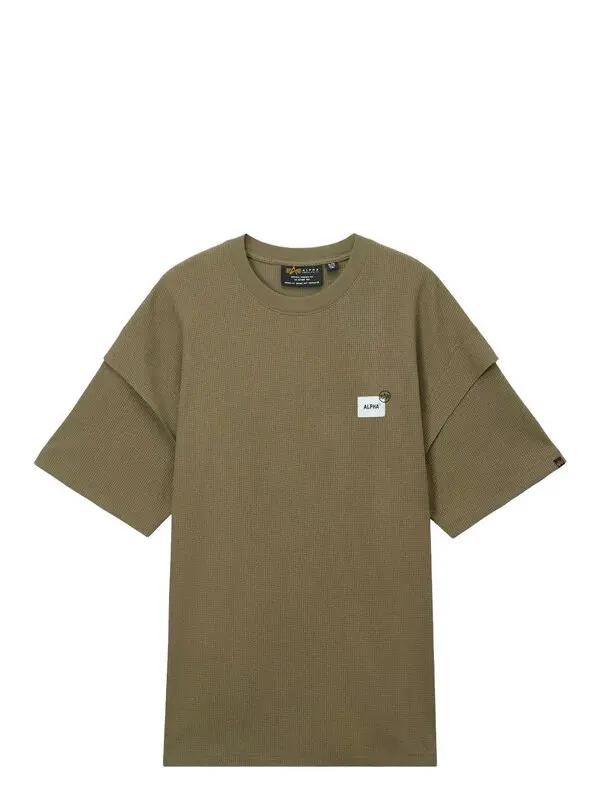 Alpha Industries Double-layered Waffle-knit T-shirt - Neutrals