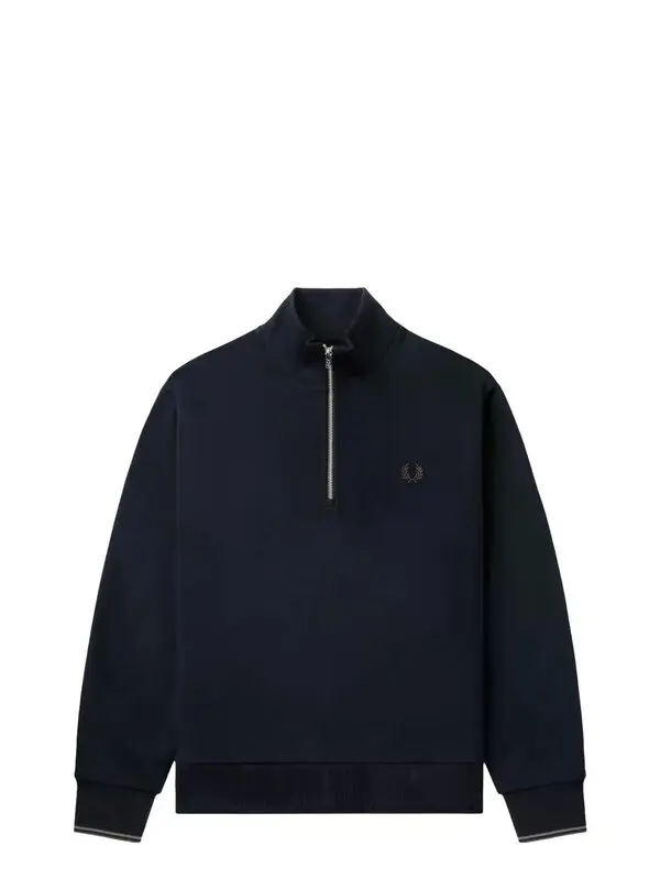 Fred Perry Cotton Half-zip Sweatshirt - Black