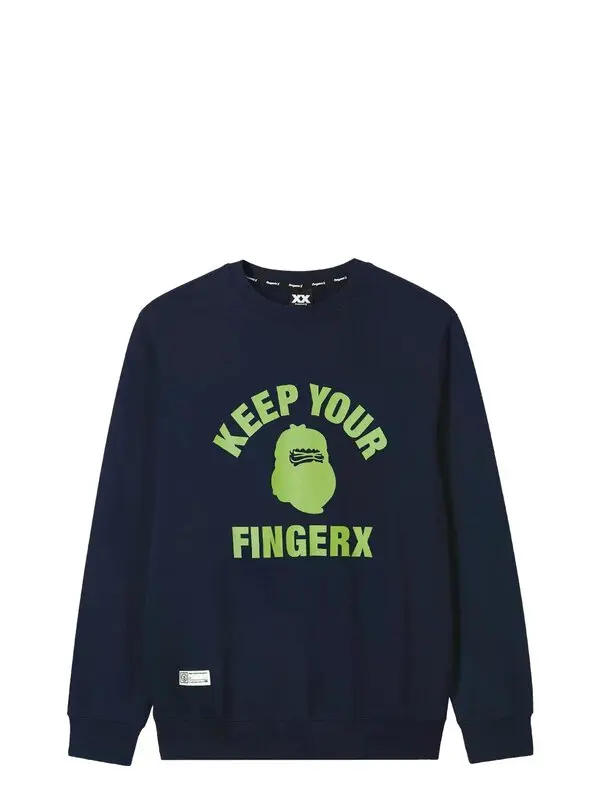 FINGERCROXX Graphic-print Crew Neck Sweatshirt - Blue