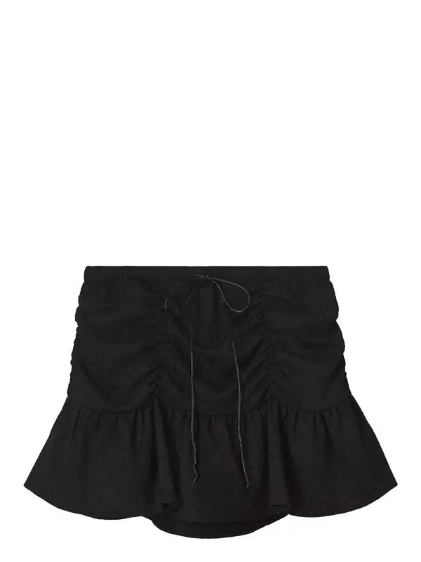 B+AB Ruffle Hem Mini Skirt - Black