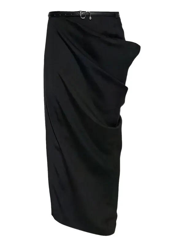 Sportmax Pontida Draped Maxi Skirt - Black