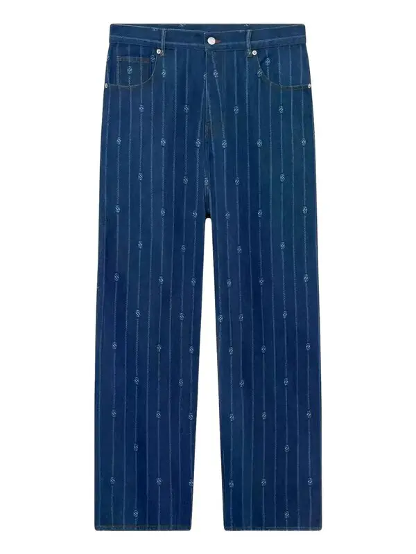 Drole De Monsieur Pinstriped Jeans - Blue