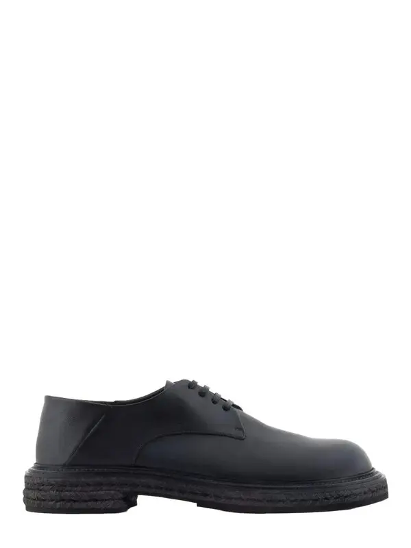 Giorgio Armani Leather Derby Shoes - Black