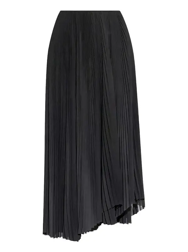 Balenciaga Pleated Asymmetric-hem Midi Skirt - Black