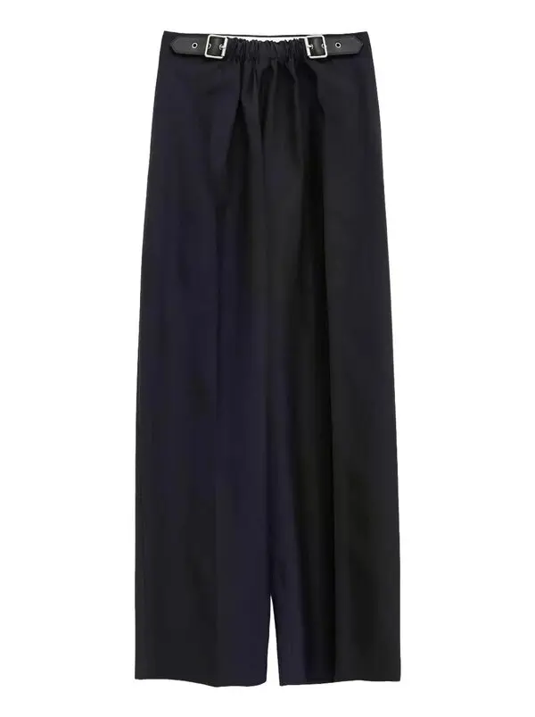 Loewe Pleated Leather-belt Trousers - Blue