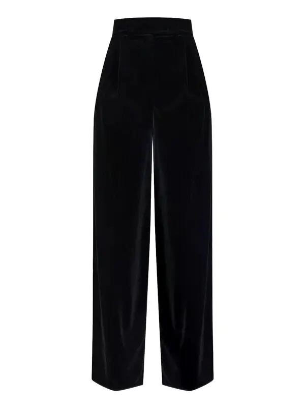 Max Mara Pleated Velvet Trousers - Black