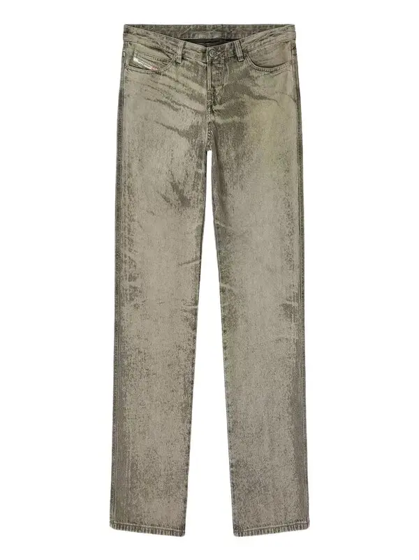 Diesel Acid Wash Straight Leg Jeans - Grey