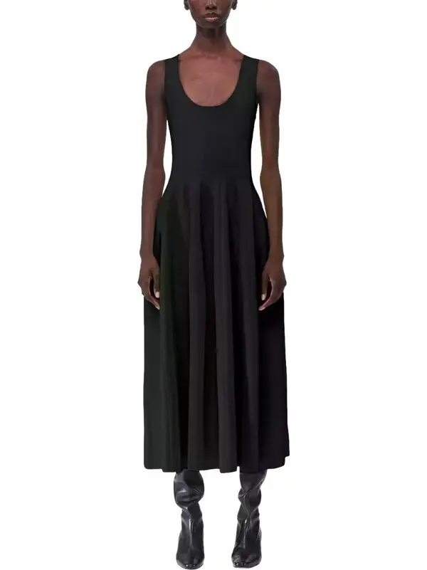 Adam Lippes Luccila Silk Midi Dress - Black