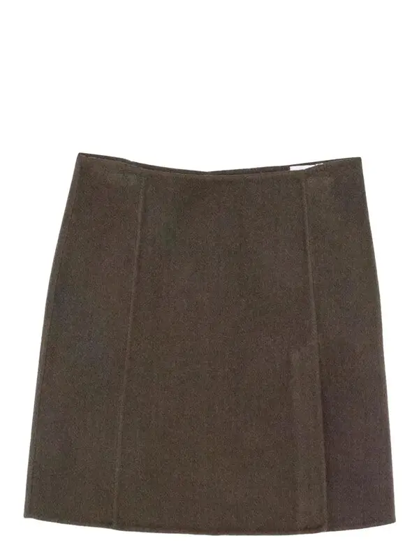 P.a.r.o.s.h Wool A-line Mini Skirt - Brown