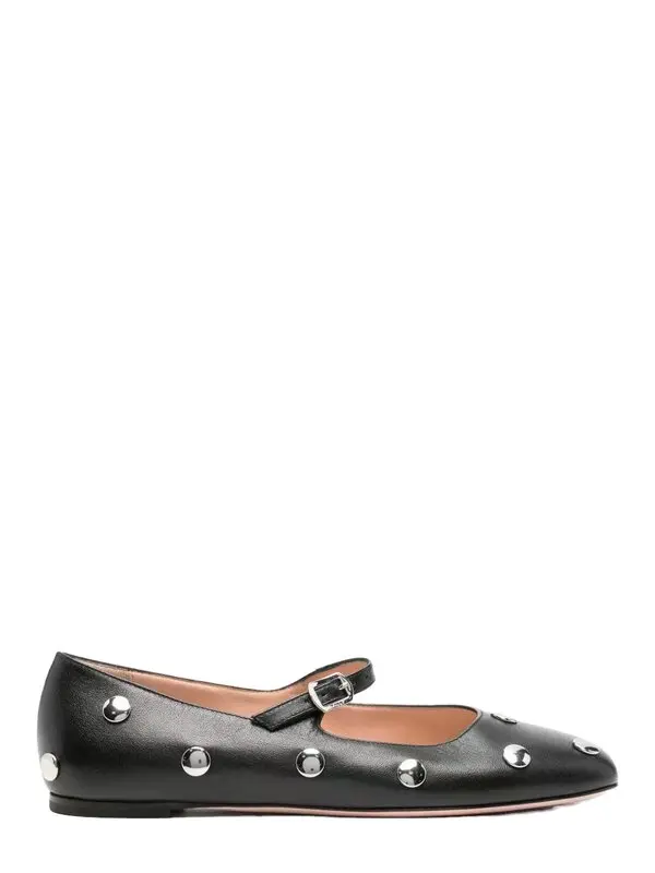 Bally Studded Leather Ballet Flats - Black