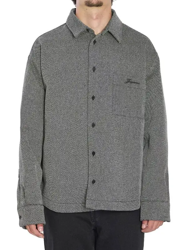 Jacquemus Molino Pointed-collar Buttoned Shirt Jacket - Grey