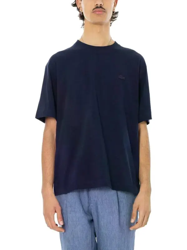 Lacoste Cotton Logo-appliqué T-shirt - Blue