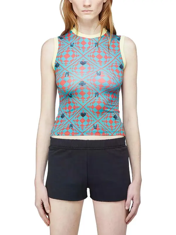 MAISIE WILEN Geometric-pattern Sleeveless Top - Blue