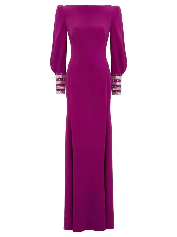Jenny Packham Embellished-cuff Maxi Dress - Pink