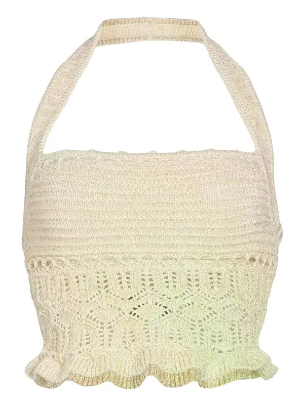 Retrofete Crochet Halterneck Top - Neutrals