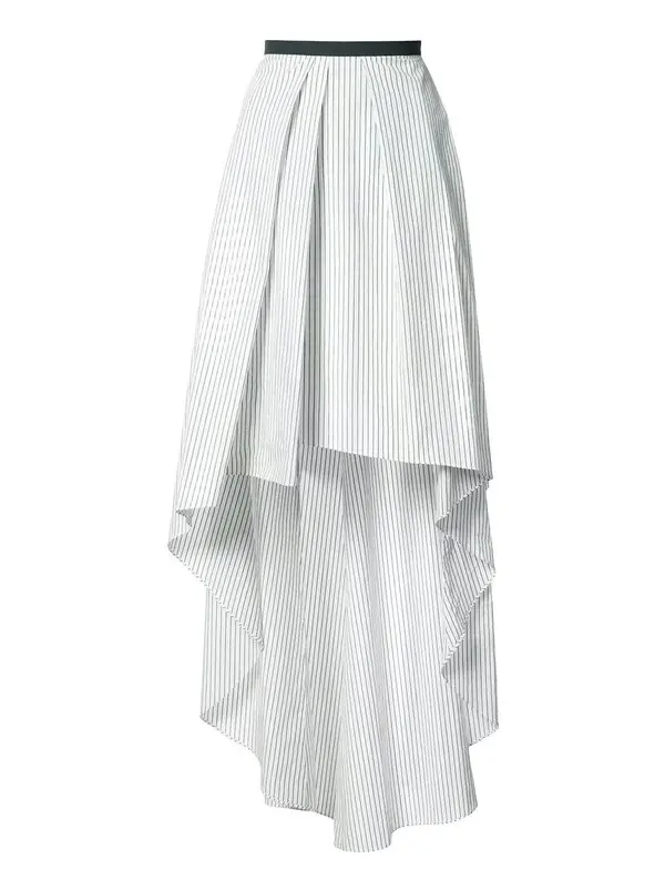Brunello Cucinelli Striped Asymmetric Skirt - White