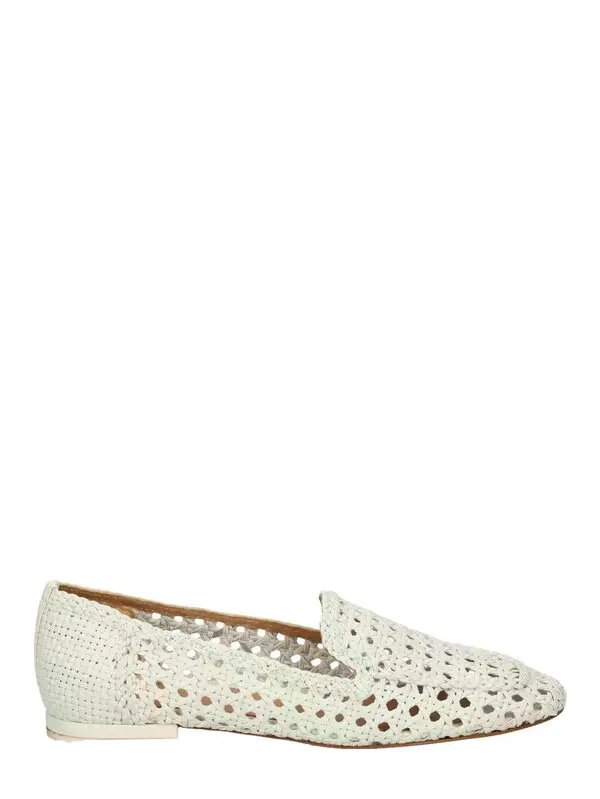 CHANTAL Woven Leather Loafers - White