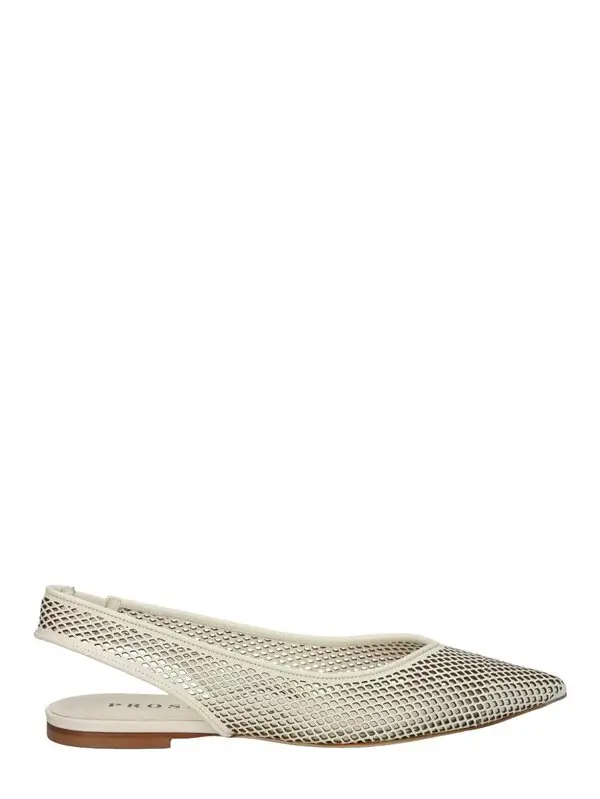 PROSPERINE Mesh Slingback Flat Pumps - White