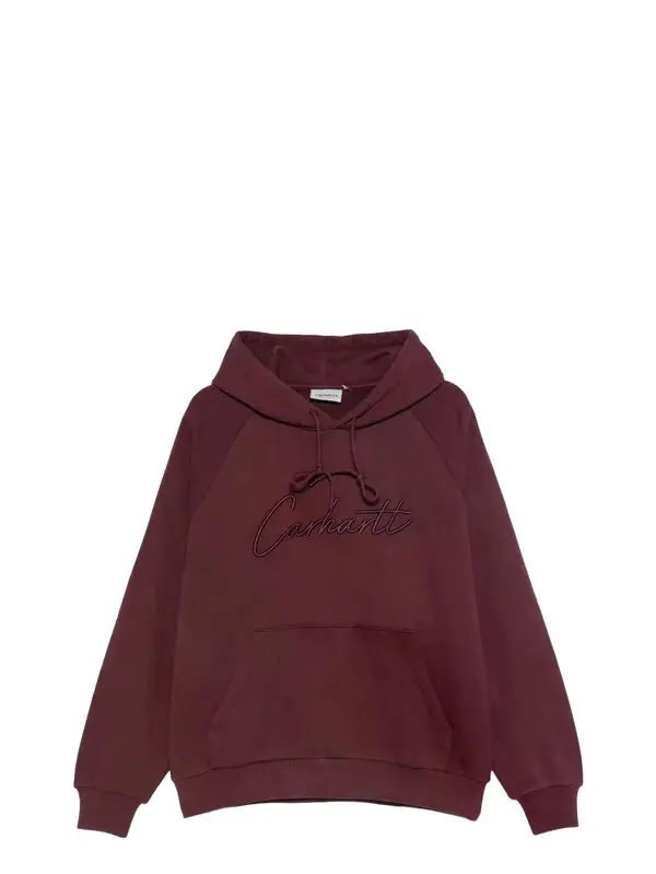 Carhartt Work In Progress Embroidered Script Logo Hoodie - Red