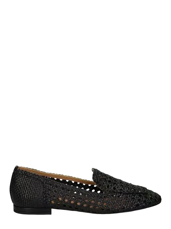 CHANTAL Woven Leather Loafers - Black