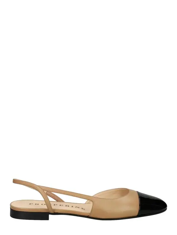 PROSPERINE Cap-toe Slingback Flat Pumps - Neutrals