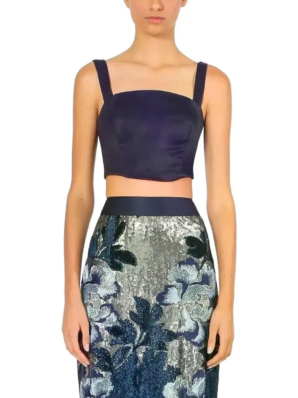 LETHICIA BRONSTEIN Diana Sequinned Floral Skirt - Blue