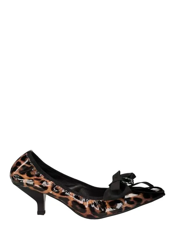 RAS 50mm Leopard-print Bow Pumps - Brown