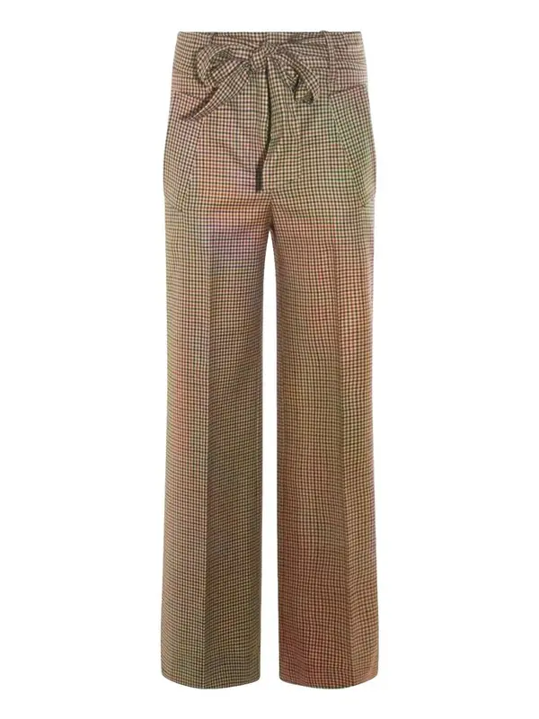Incotex Checked Tie-waist Trousers - Brown