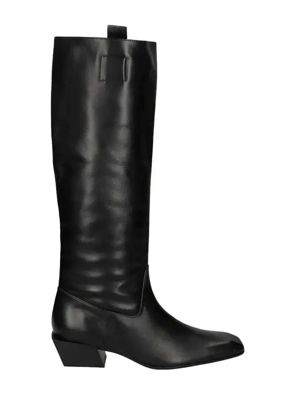 RAS Knee-high Square-toe Boots - Black