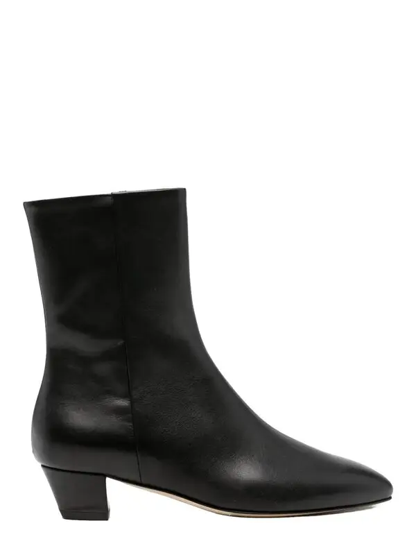 AeydĒ Leather Pointed-toe Ankle Boots - Black